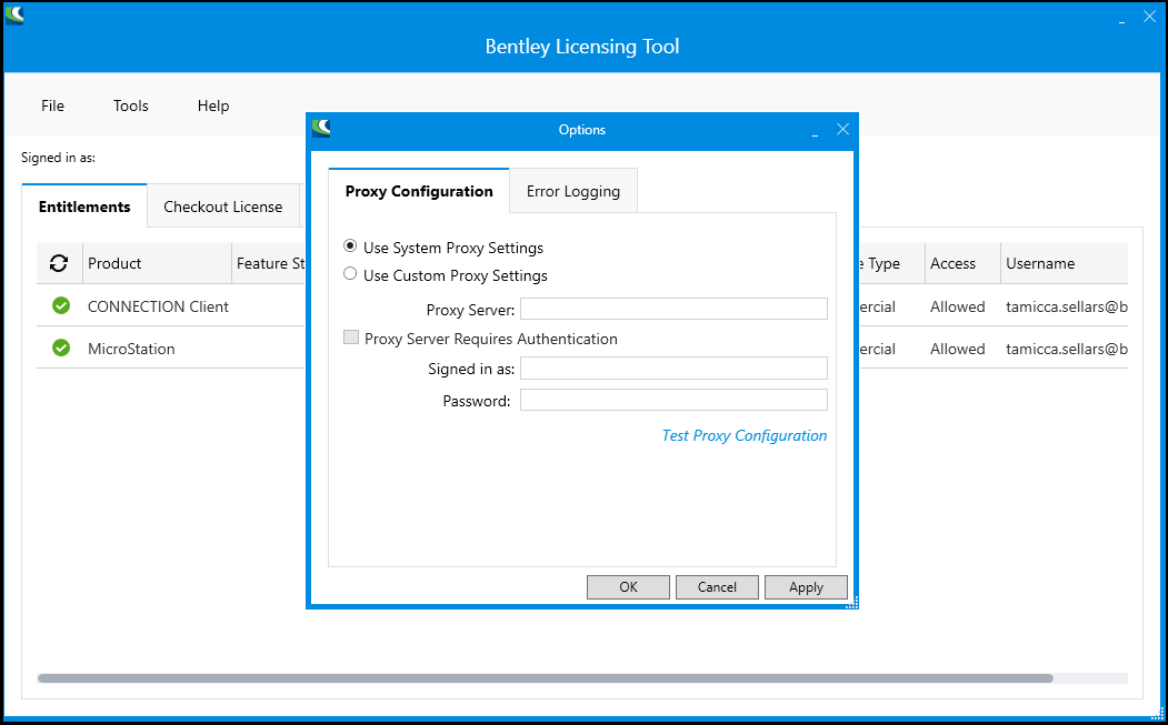 Ошибка при входе в CONNECTION Client – Bentley-Soft